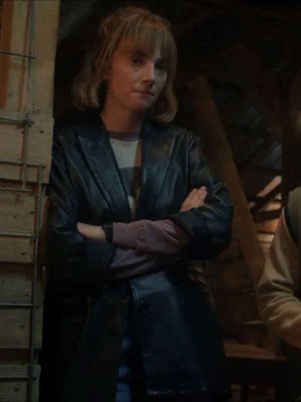 Stranger Things S05 Robin Buckley Black Leather Jacket