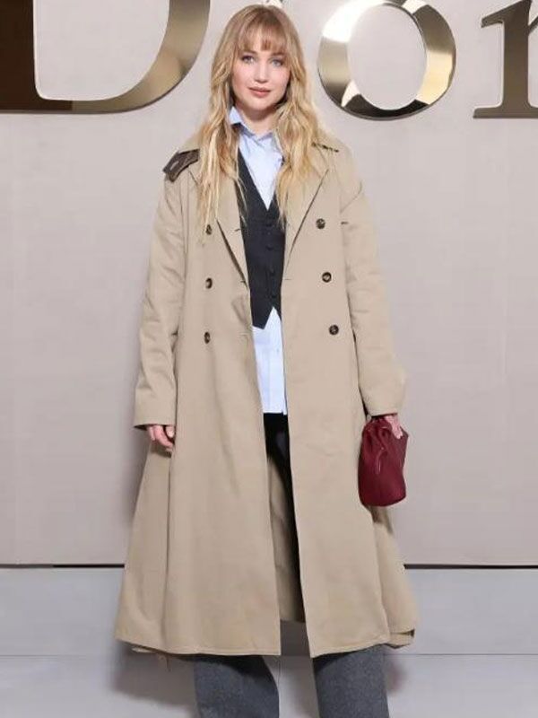Shop Jennifer Lawrence Paris Fashion Week 2025 Long Coat